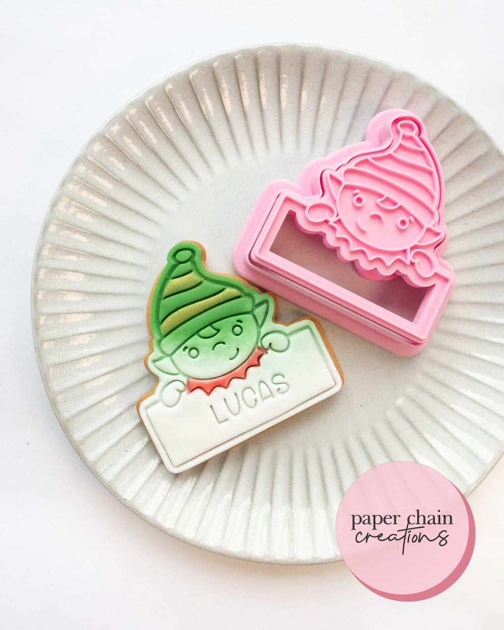 Elf Face Plaque Cookie Cutter and Embosser – Paper Chain Creations