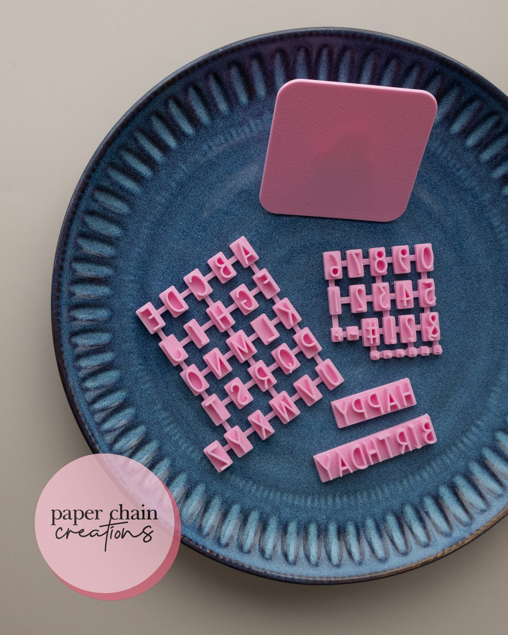 Vanilla Alphabet Font Fondant Embosser Stamp Set – Paper Chain Creations