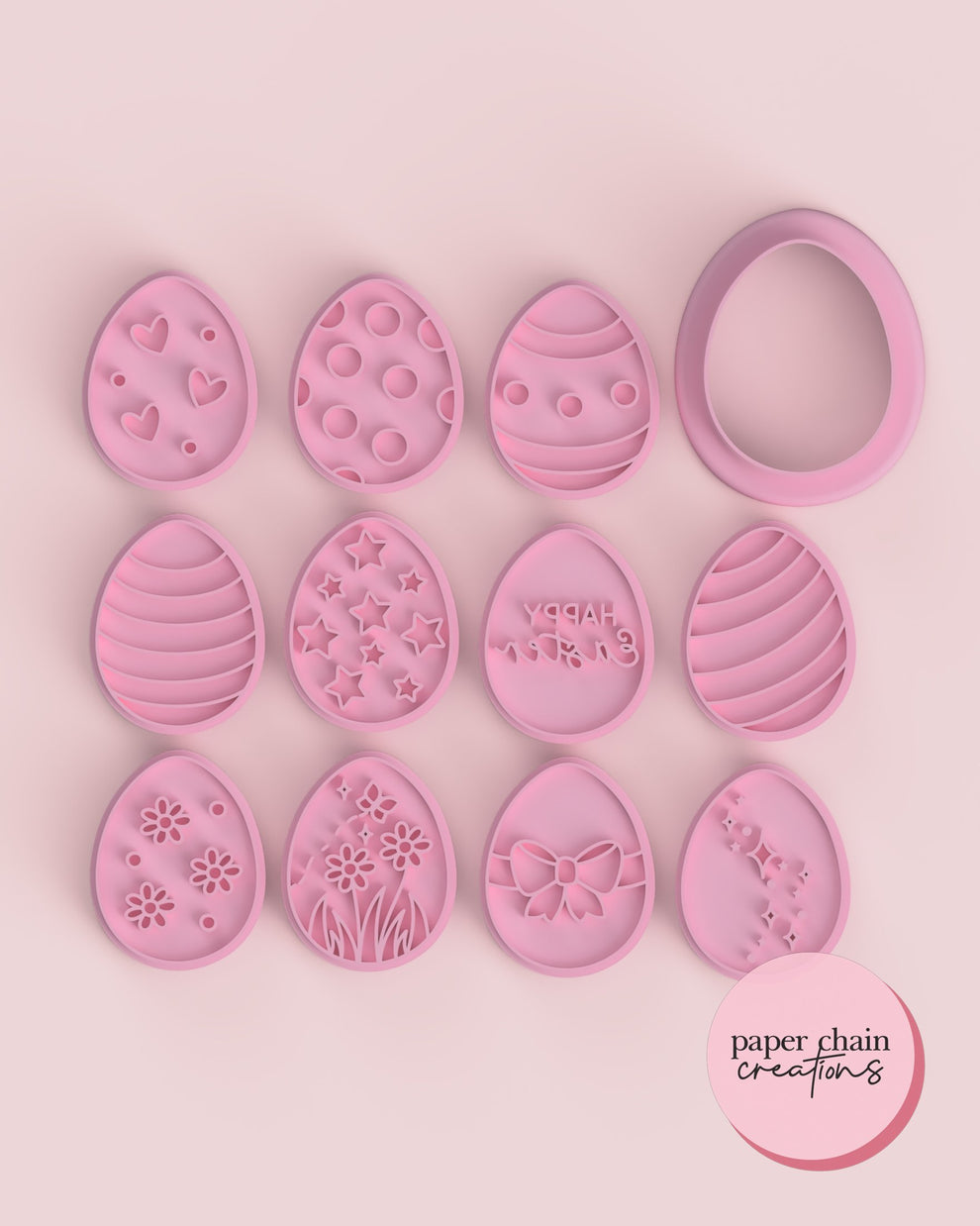 Mini Easter Egg Cookie Cutter and Fondant Embosser – Paper Chain Creations