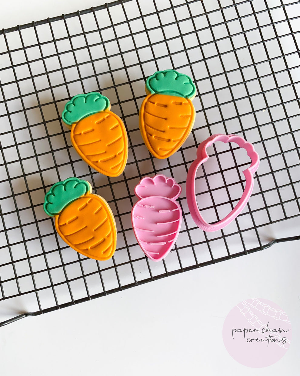 Carrot Cookie Cutter and Fondant Embosser – Paper Chain Creations