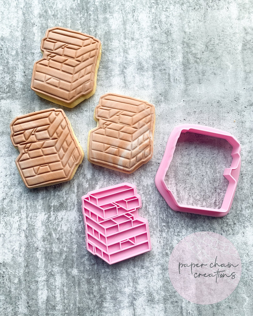 Wooden Block Tower Cookie Cutter and Fondant Embosser – Paper Chain ...